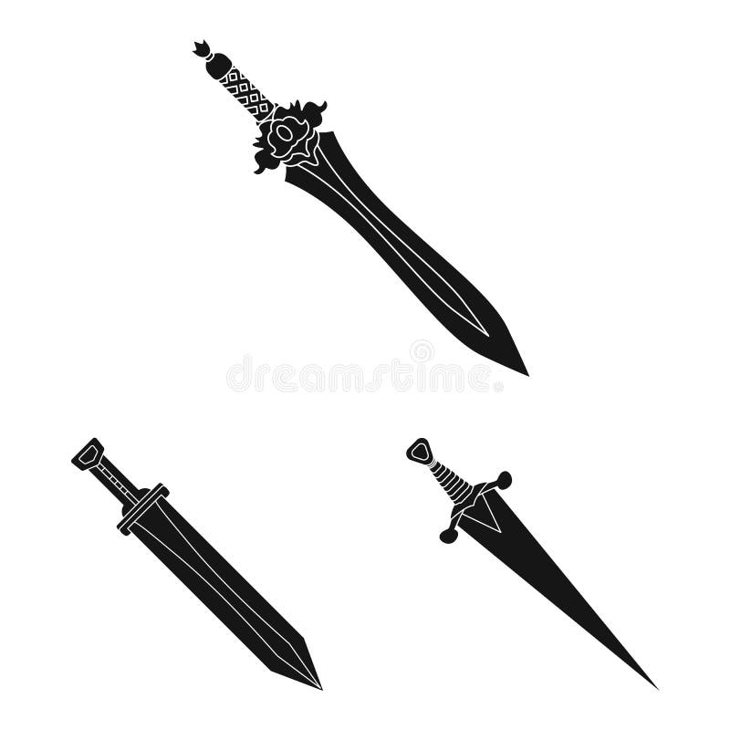 Vector Design of Sharp and Blade Symbol. Set of Sharp and Dagger Stock ...