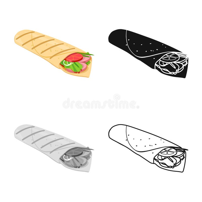 Vector Design of Shawarma and Roll Icon. Graphic of Shawarma and Food ...