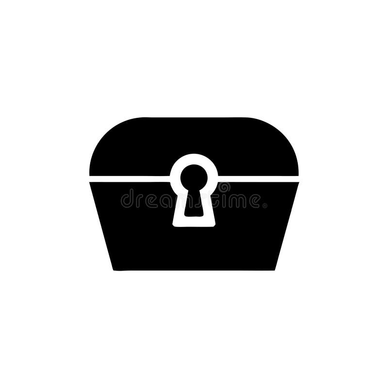 Black Treasure Chest with Lock Representing Security and Wealth Vector ...