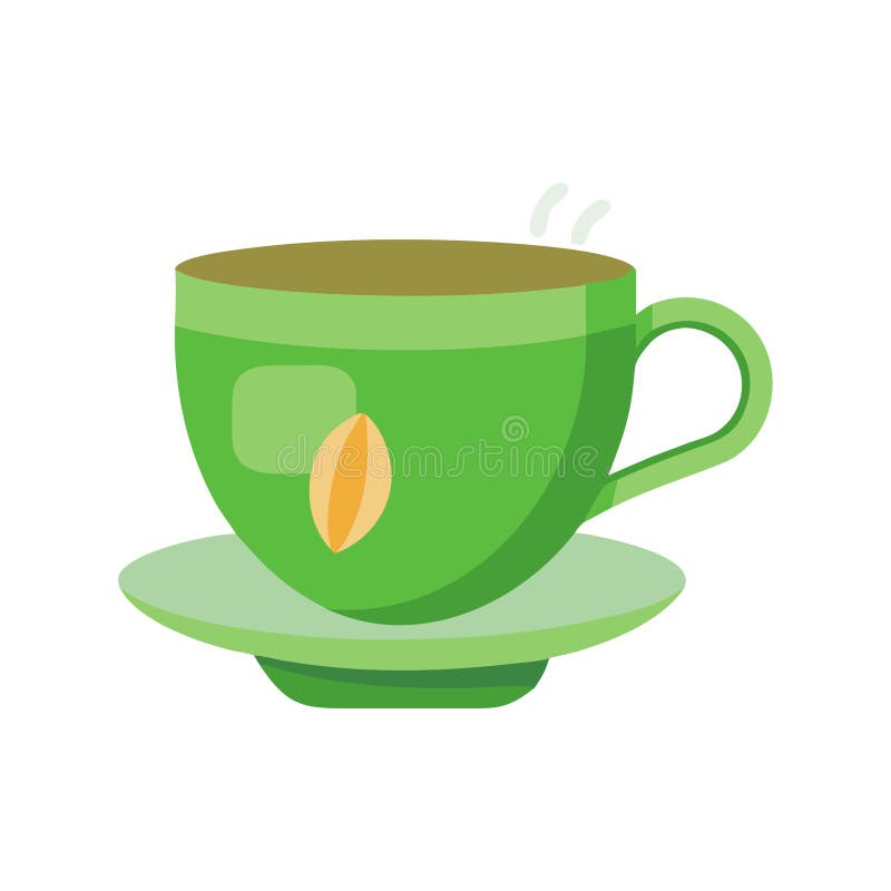 Green Tea Cup Vector for Wellness Stock Illustration - Illustration of ...