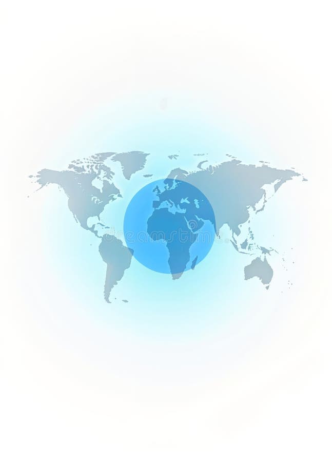 A Vector Design of Simple World Map in less Opacity with Blue Circles ...