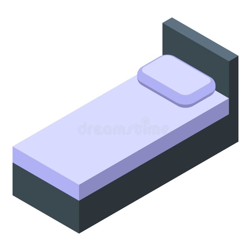 Vector Design of a Single Bed with a Pillow in Isometric View for Interior Design Concepts Stock ...