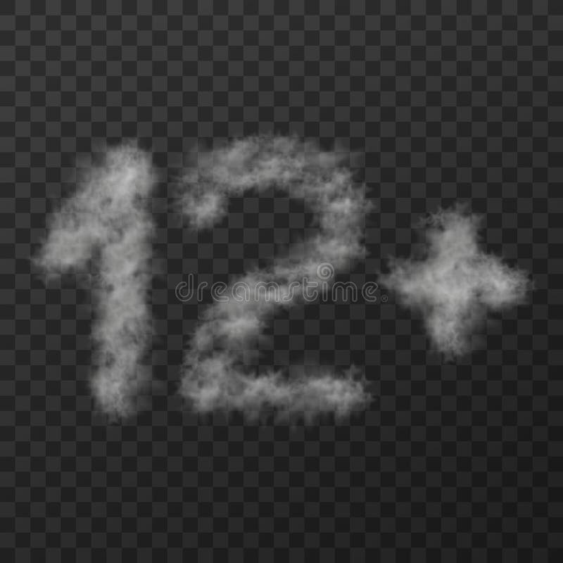 Twelve Plus Icon. Number 12 in Red Circle Isolated on White Background ...