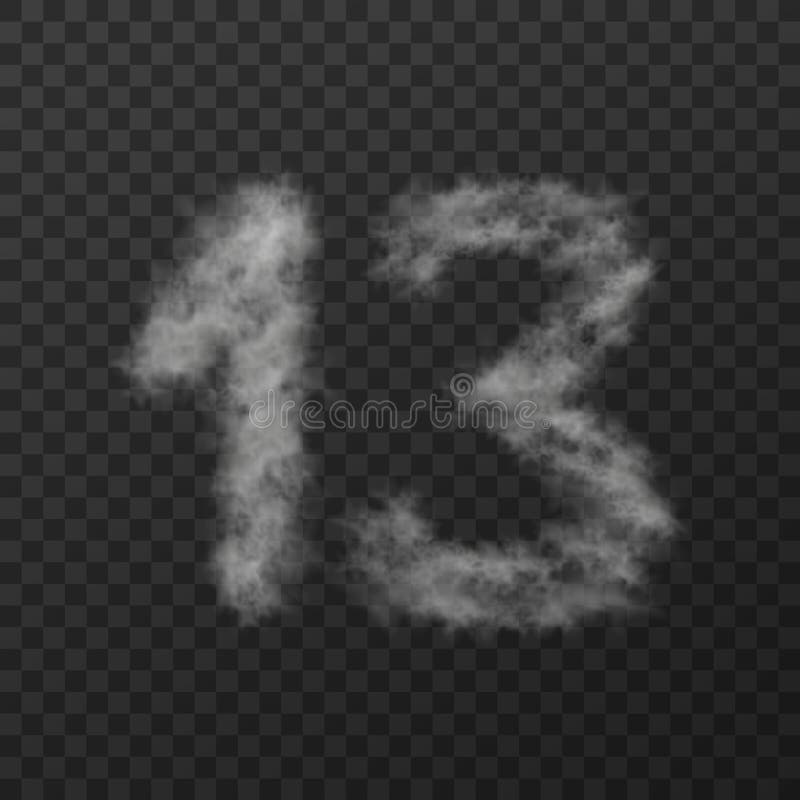 Design of Smoke Textured Number Means One, Isolated on Transparent ...