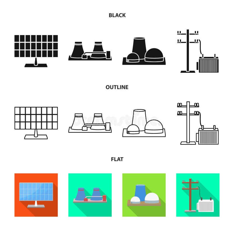 Isolated Object of Source and Environment Sign. Collection of Source and Bio Stock Symbol for ...