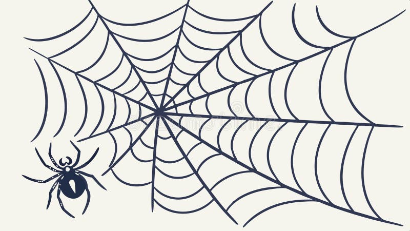 Spider Web Outline, Delicate Vector Design Element Generative AI Stock ...