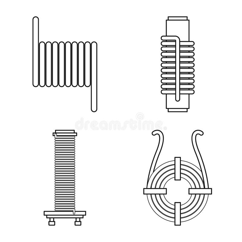 Isolated Object of Spiral and Compression Icon. Collection of Spiral ...