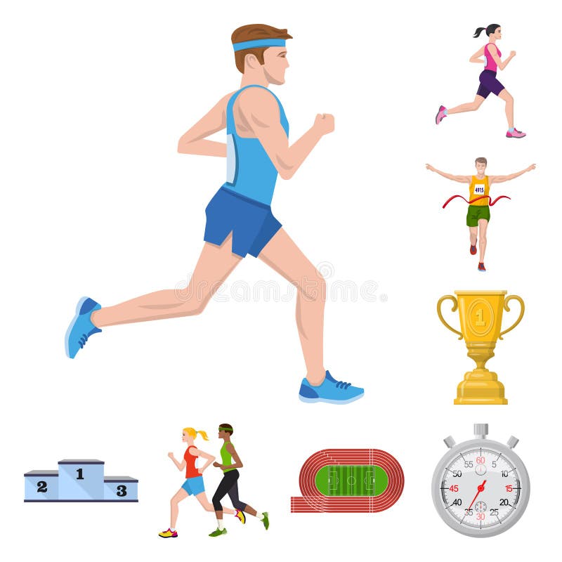 Vector Design of Step and Sprint Symbol. Collection of Step and ...