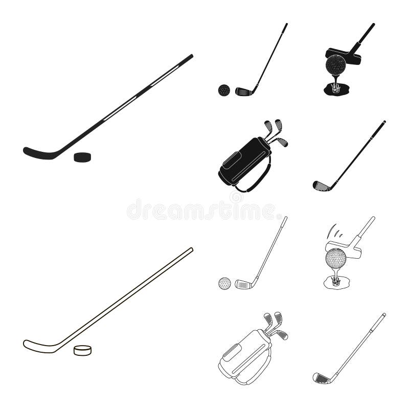 Isolated Object of and Stick Sign. Collection of and Golf Stock Symbol ...
