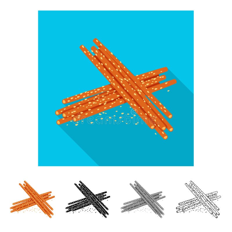 Vector Design of Straw and Snack Symbol. Set of Straw and Appetizer ...