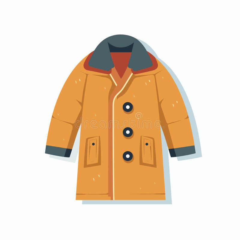 Vector Design of a Stylish Orange Winter Coat with Buttons Stock Vector ...