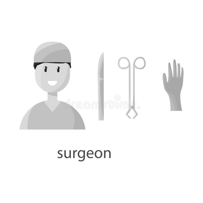 Isolated Object of Surgeon and Emergency Icon. Set of Surgeon and ...