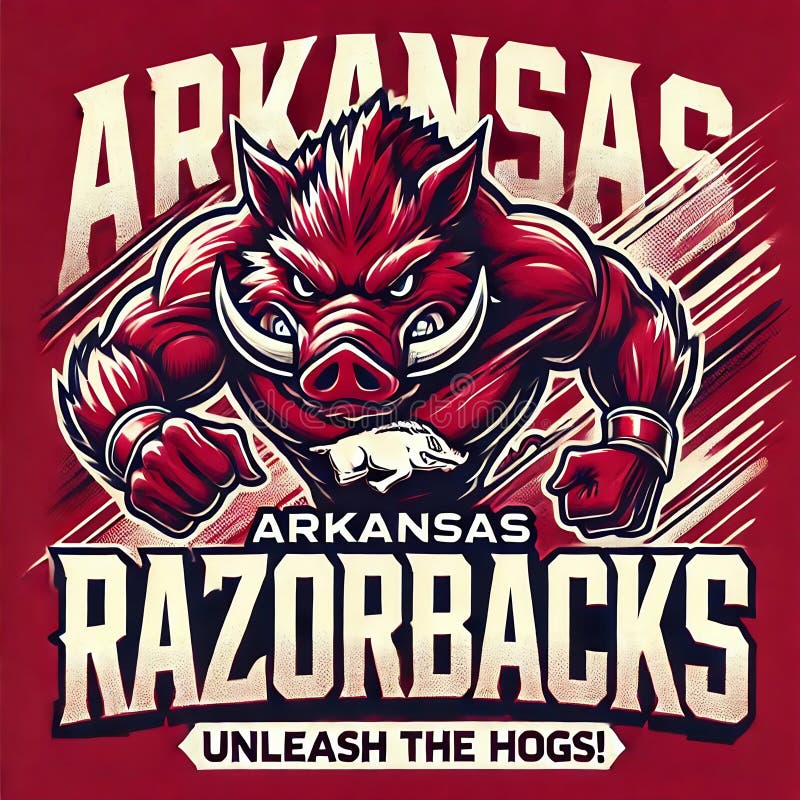 A Vector Design for T-shirt with the Text "ARKANSAS RAZORBACKS" and ...