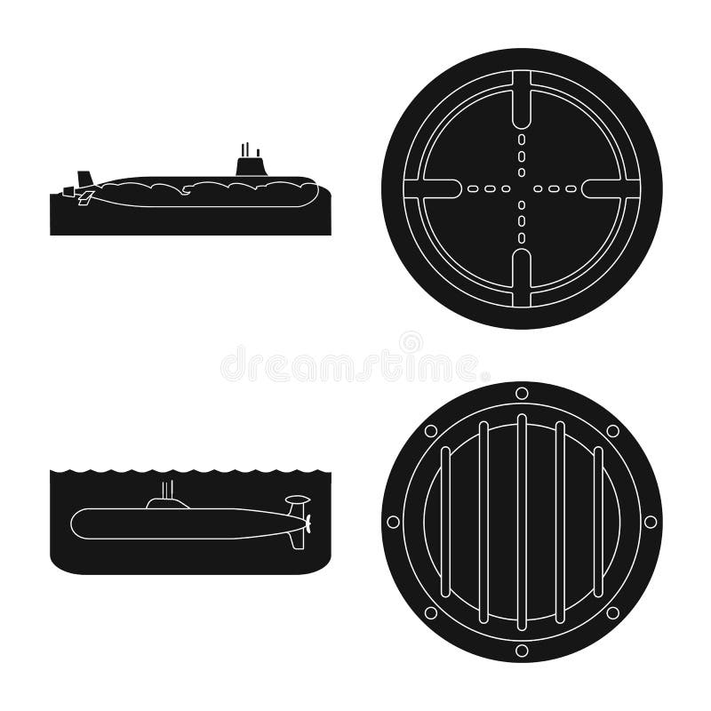 Vector Design of Technology and Fleet Sign. Set of Technology and Navy ...