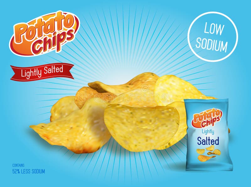 Vector Design Template for Chips Advertising. Package with Place for ...