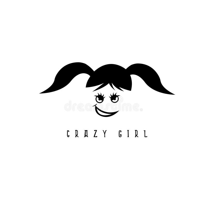 Vector Design Template of Crazy Girl Stock Vector - Illustration of ...