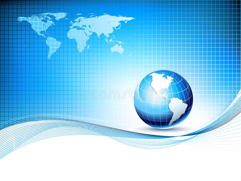 Vector Design Template with Earth Globe and Map Stock Vector ...