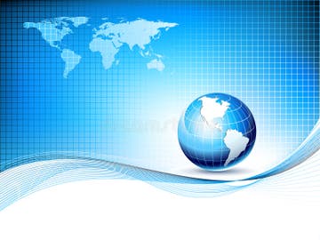 Vector Design Template with Earth Globe and Map Stock Vector ...