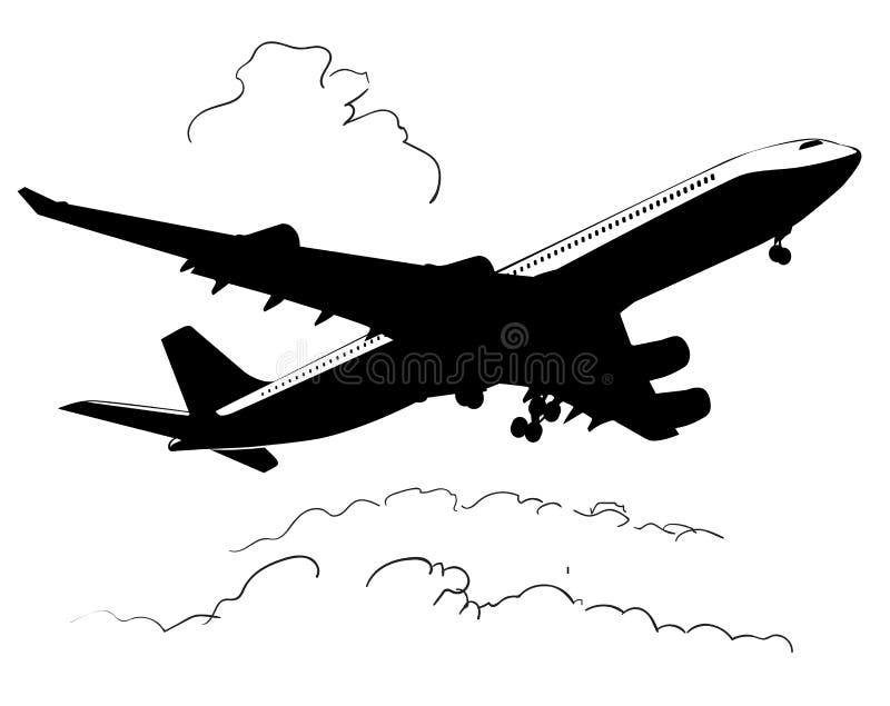 Vector Design Template with Flying Plane Stock Vector - Illustration of ...