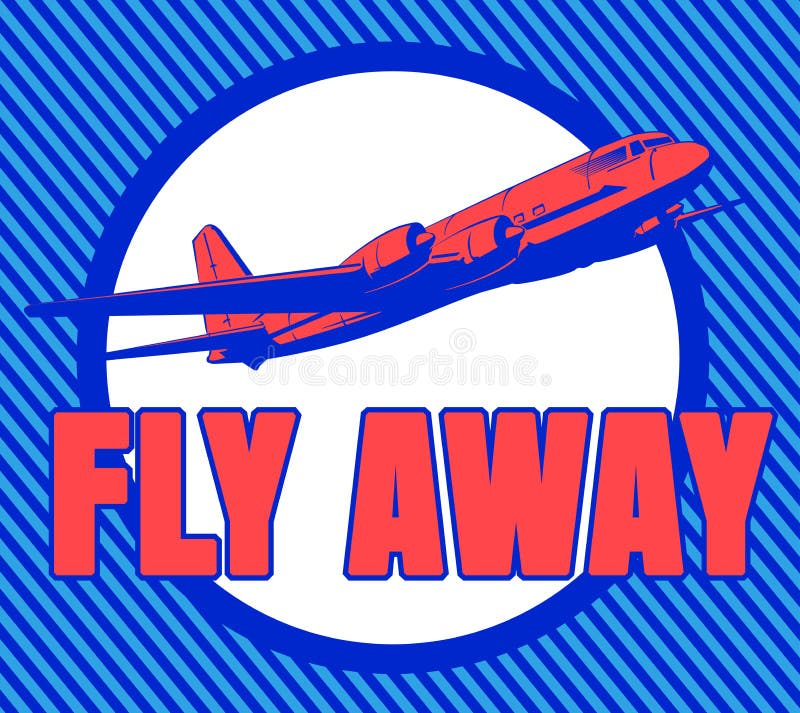 Vector Design Template with Plane and Round Frame Stock Vector ...