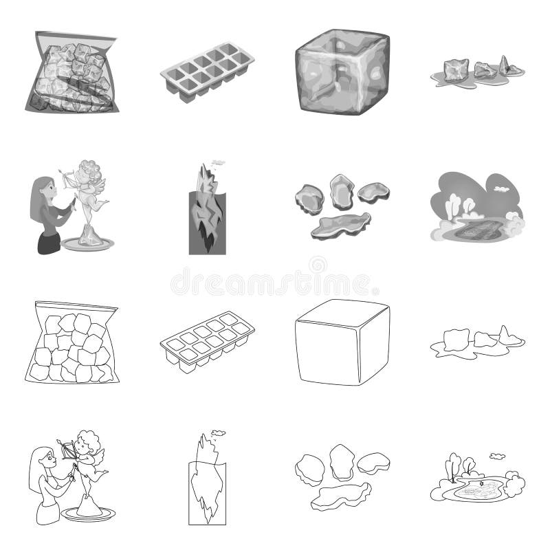 Isolated Object Of Texture And Frozen Symbol Collection Of Texture And