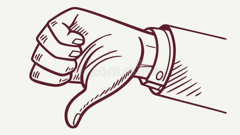 Thumbs Down Hand Icon, Negative Sign, Rejection Symbol, Disagree Vector ...