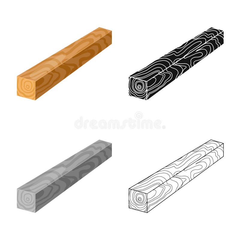 Isolated Object of Timber and Piece Icon. Collection of Timber and ...