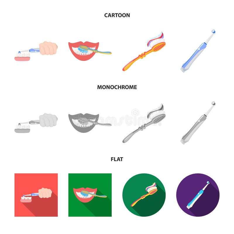 Vector Design of Toothpaste and Brush Sign. Collection of Toothpaste ...