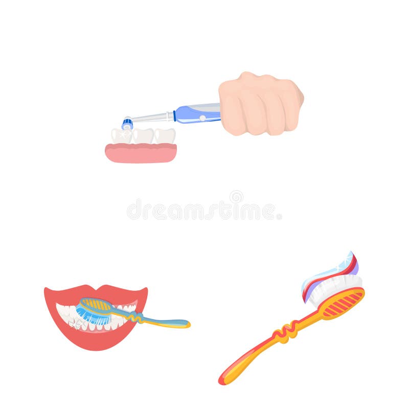Vector Design of Toothpaste and Brush Symbol. Collection of Toothpaste ...