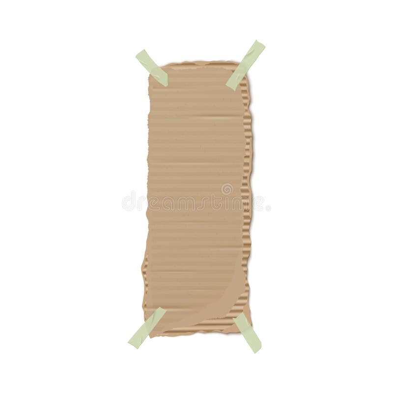 Vector Design of Torn Cardboard on Sticky Tape. Vertical Format. Stock ...