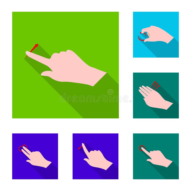 Vector Design of Touchscreen and Hand Icon. Set of Touchscreen and ...