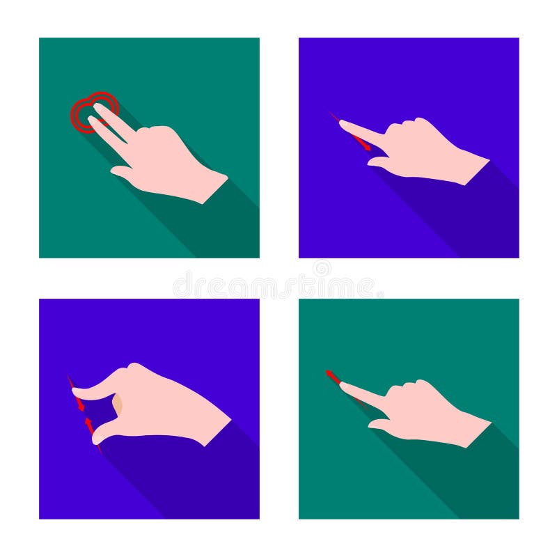 Vector Design of Touchscreen and Hand Logo. Collection of Touchscreen ...