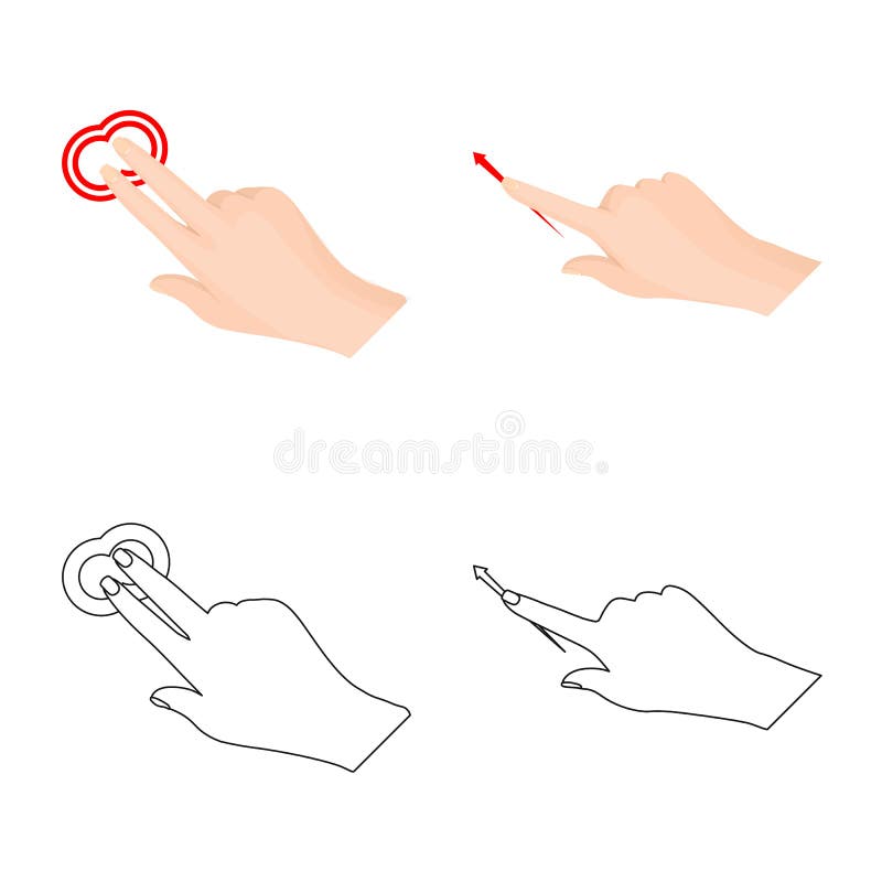 Vector Design of Touchscreen and Hand Logo. Collection of Touchscreen ...