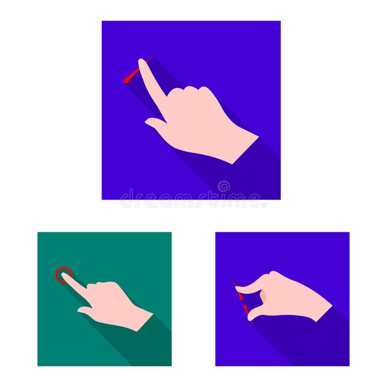 Vector Design of Touchscreen and Hand Logo. Collection of Touchscreen ...