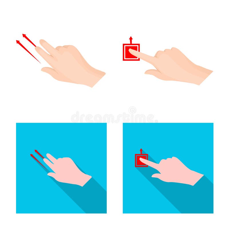 Vector Design of Touchscreen and Hand Logo. Collection of Touchscreen ...