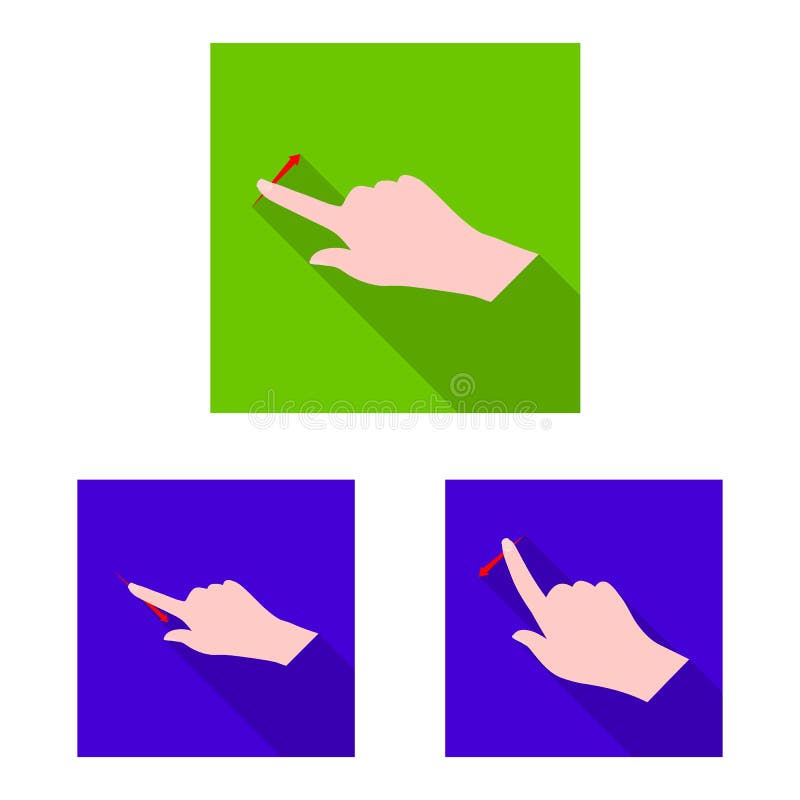Vector Design of Touchscreen and Hand Logo. Set of Touchscreen and ...