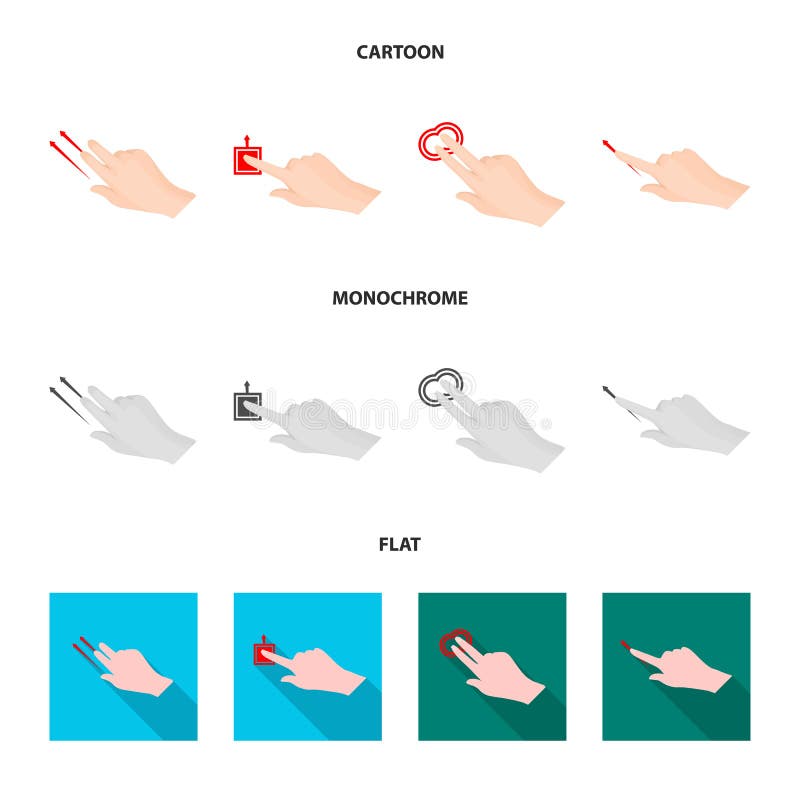 Vector Design of Touchscreen and Hand Logo. Set of Touchscreen and ...