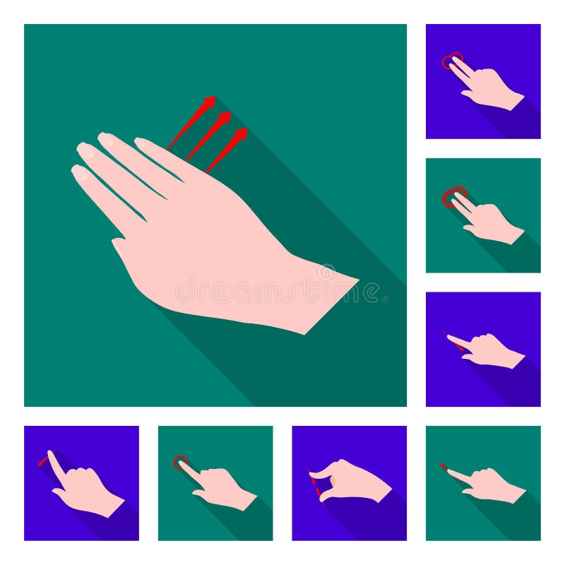 Vector Design of Touchscreen and Hand Logo. Set of Touchscreen and ...
