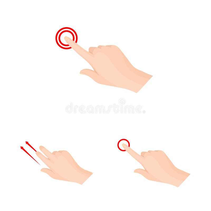 Vector Design of Touchscreen and Hand Sign. Collection of Touchscreen ...