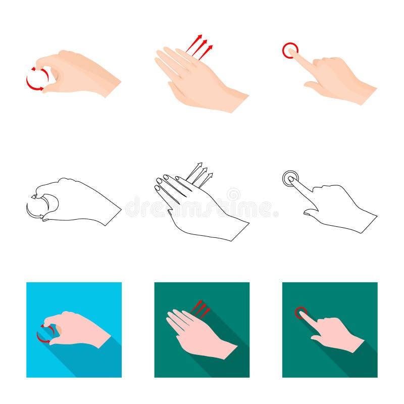 Vector Design of Touchscreen and Hand Sign. Collection of Touchscreen ...