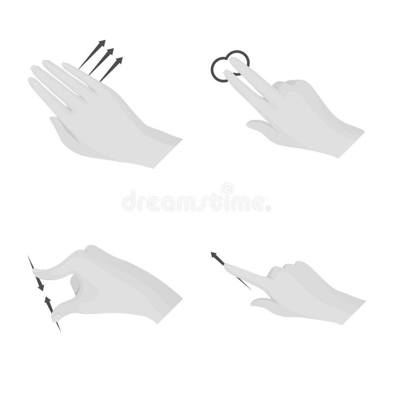 Vector Design of Touchscreen and Hand Sign. Collection of Touchscreen ...