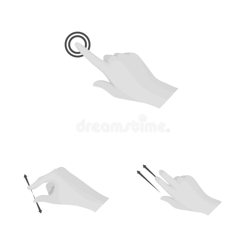 Vector Design of Touchscreen and Hand Sign. Collection of Touchscreen ...