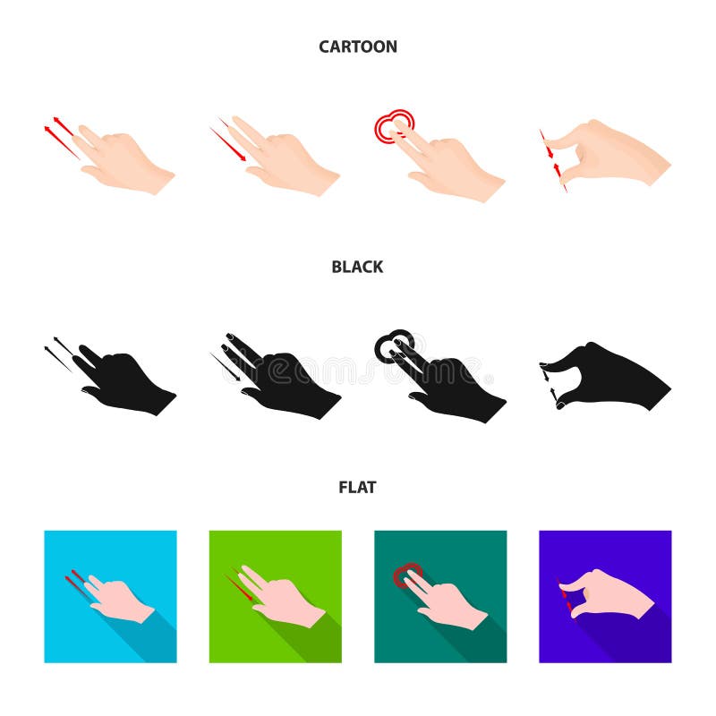 Isolated Object of Touchscreen and Hand Icon. Set of Touchscreen and ...