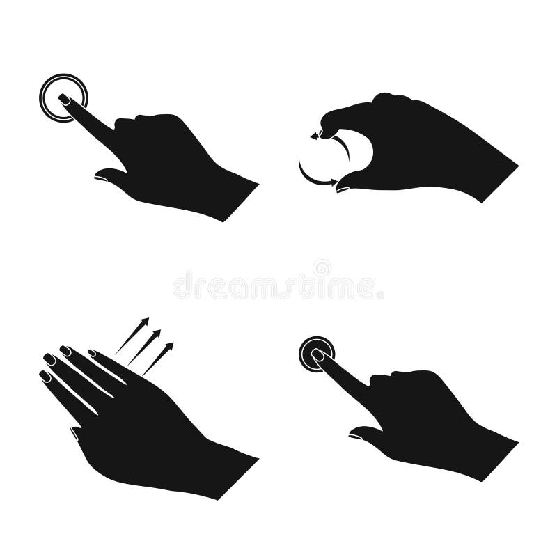 Vector Design of Touchscreen and Hand Symbol. Collection of Touchscreen ...