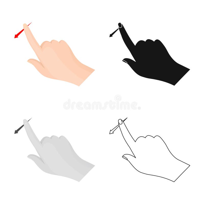 Vector Design of Touchscreen and Hand Symbol. Set of Touchscreen and ...