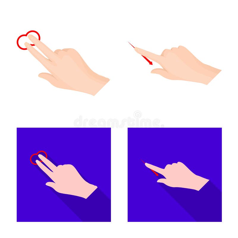 Vector Design of Touchscreen and Hand Symbol. Set of Touchscreen and ...