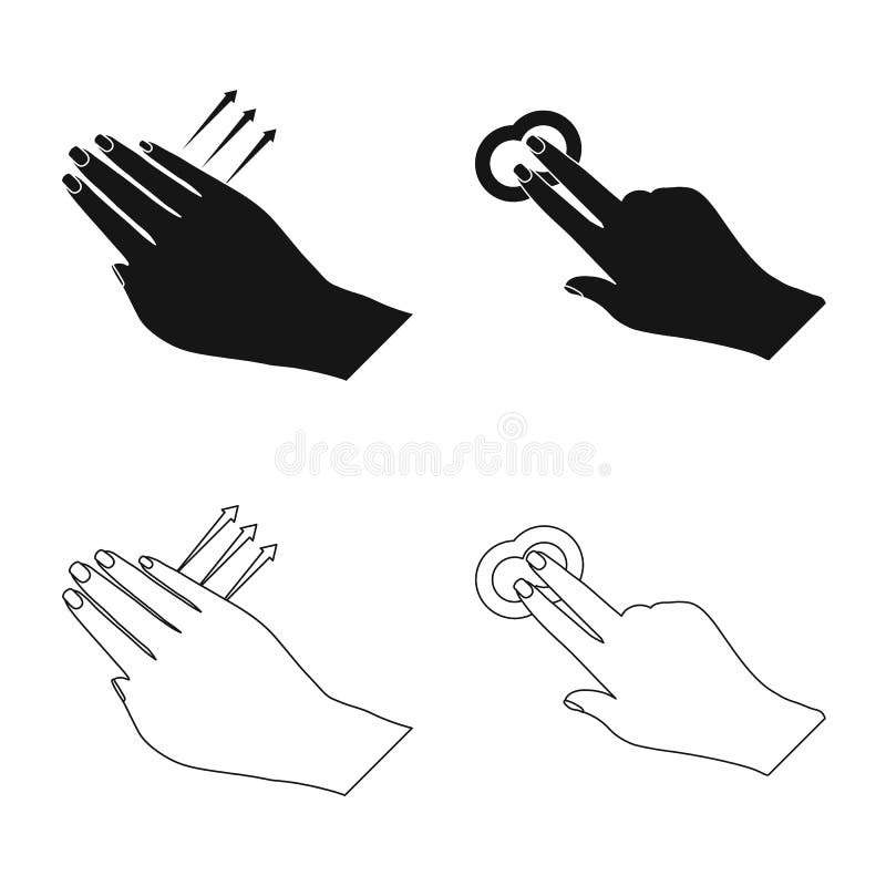 Vector Design of Touchscreen and Hand Symbol. Set of Touchscreen and ...