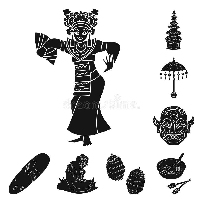 Vector Design of and Traditional Icon. Set of and Bali Vector Icon for ...