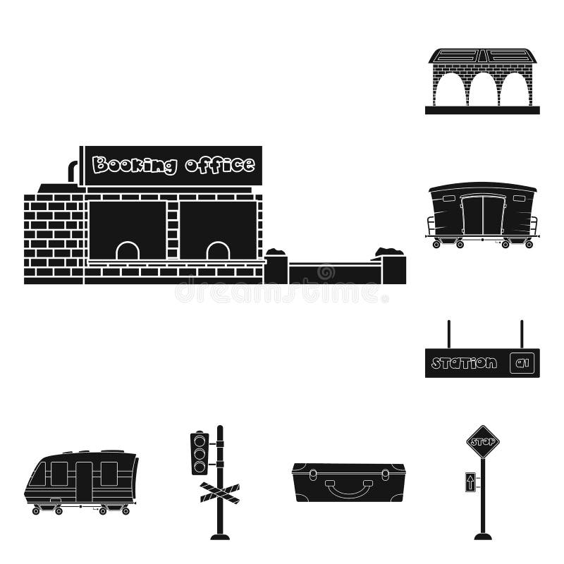 Vector Design of Train and Station Icon. Set of Train and Ticket Stock ...