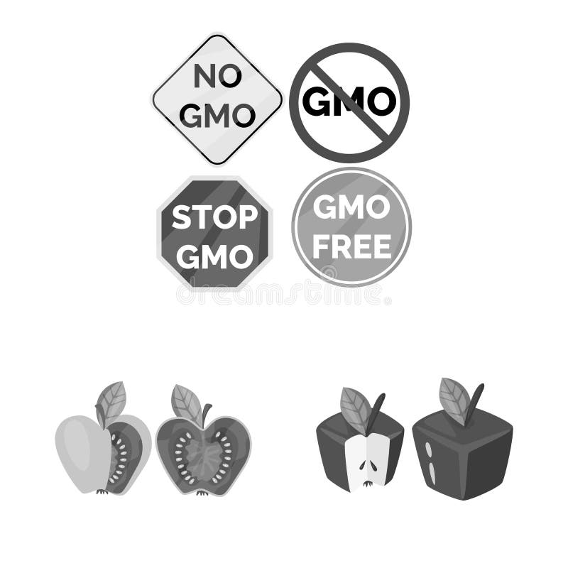 Isolated Object of Transgenic and Organic Sign. Set of Transgenic and ...
